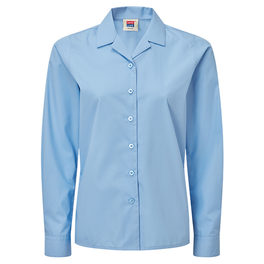 Girls Long Sleeve Revere Collar School Blouses 2 Pack – David Luke Ltd